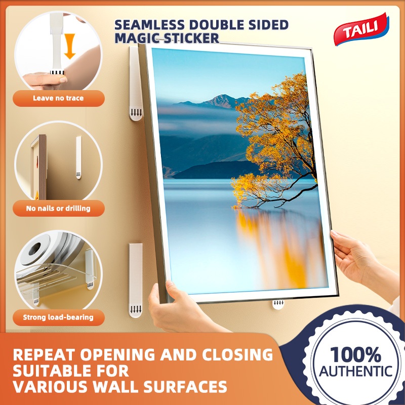 TAILI (28 pairs) Traceless Double-Sided Sticker Picture Frame Hanging ...