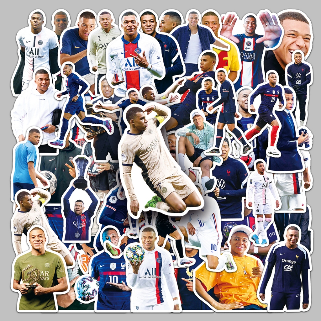 10/50 Football player Mbappe character image sticker creative notebook ...