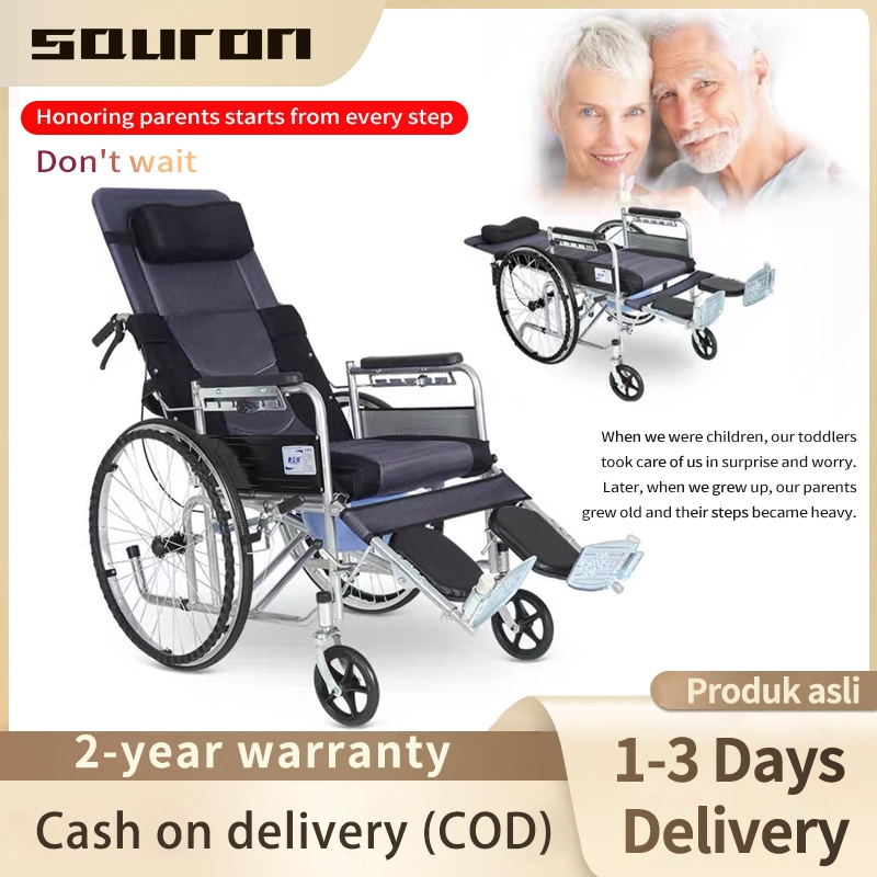 Portable wheelchair Medical adult hand push folding multifunctional ...