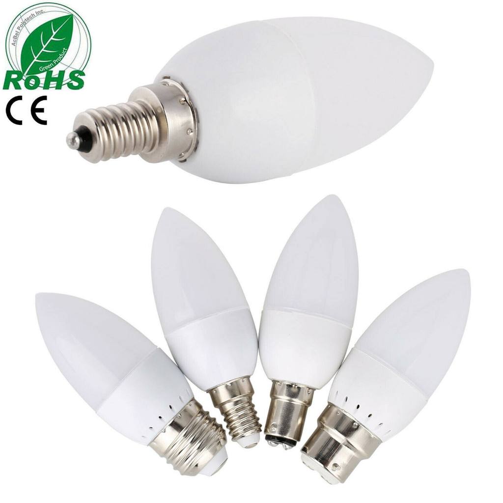 Led Candle Bulb E27 E12 B22 B15 E14 3W Chandelier Lighting Plastic ...