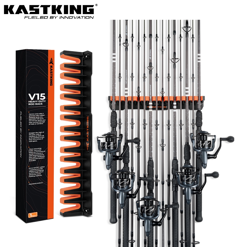 KastKing Patented V15 Vertical Fishing Rod Holder-Wall Mounted Fishing ...