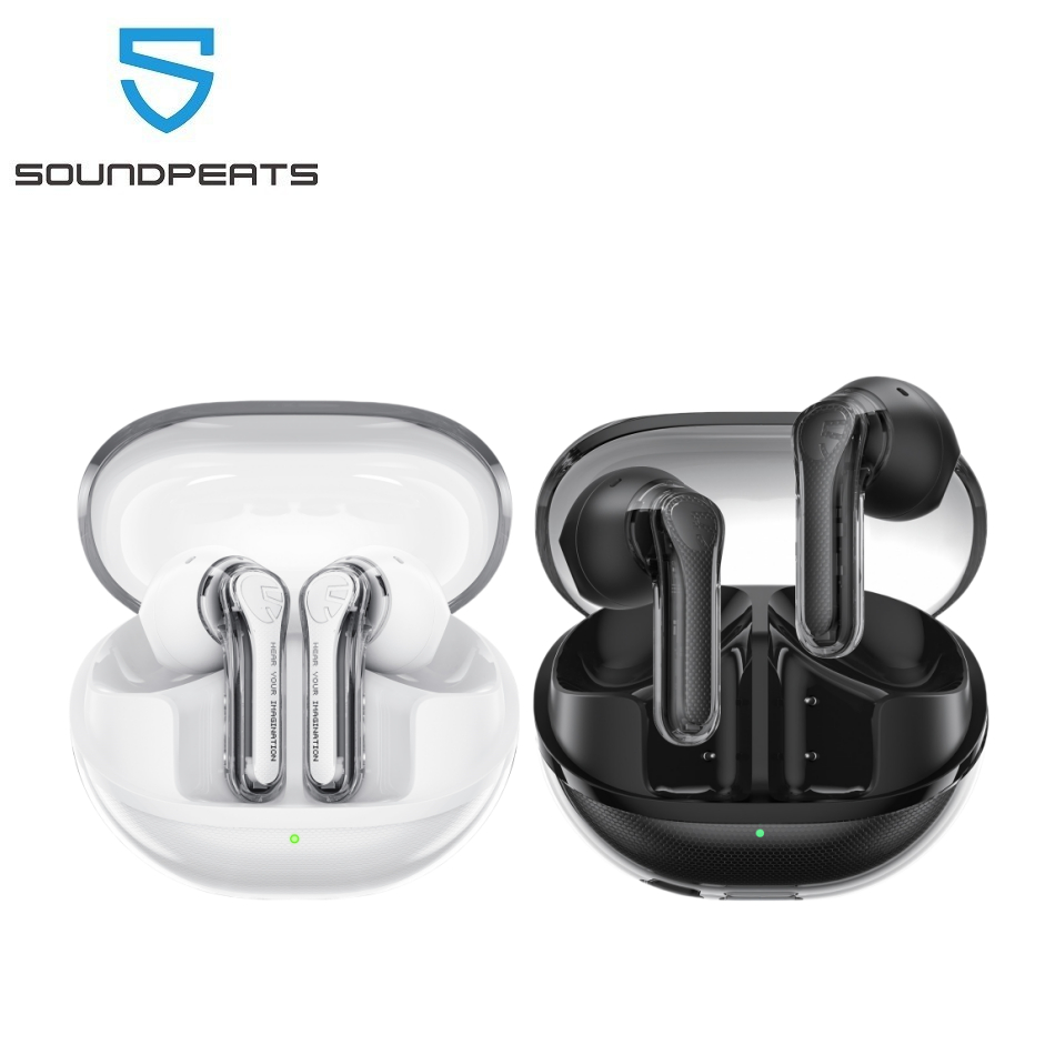 SoundPEATS Clear-Pods Bluetooth 5.3 Eabuds Dual-mic Earphones Game Mode ...