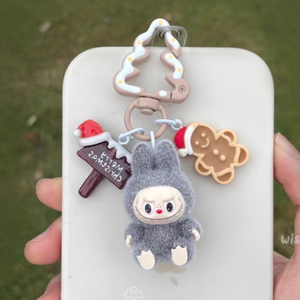 Flocking Mini zimomo Mobile Phone Pendant Labubu Labubu Vinyl Cute ...