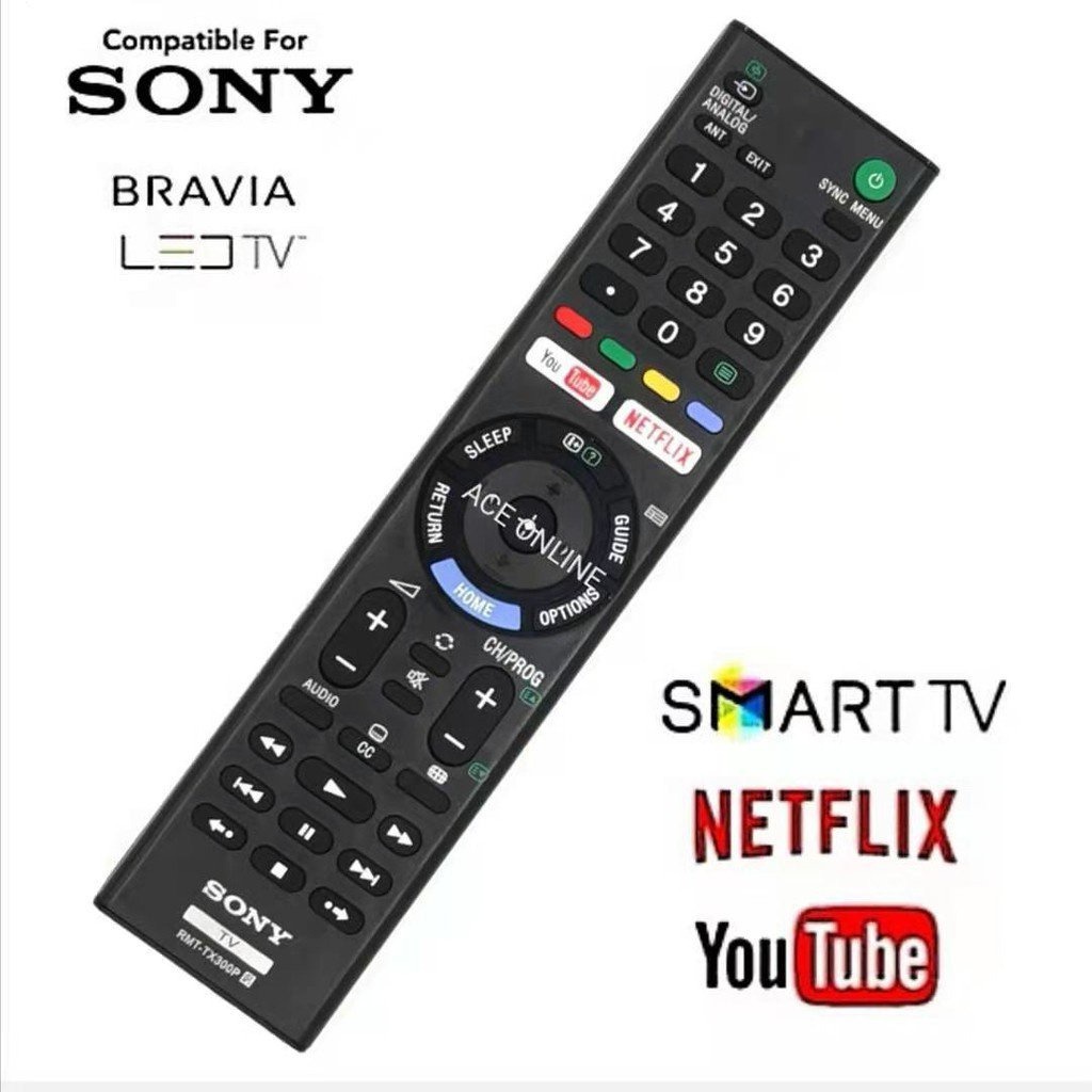 SONY RMT-TX300P BRAVIA SMART TV REMOTE CONTROL YOUTUBE NETFLIX TV LED ...