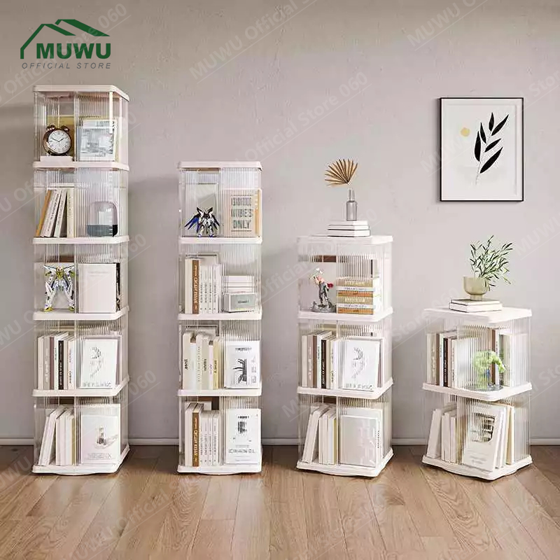360° Rotating Bookshelf with Open Book Storage Shelves | Shopee Singapore