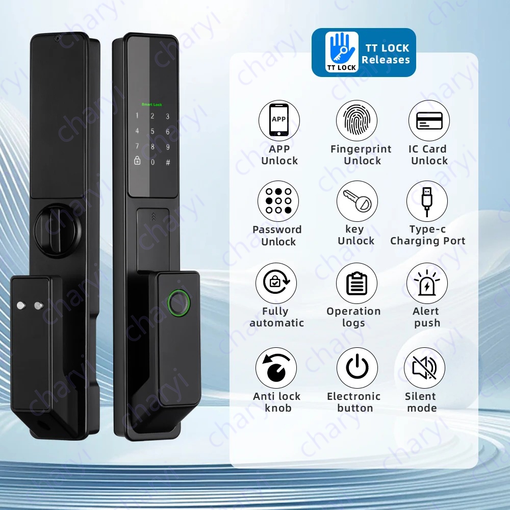 V01 TTlock Full-auto Digital Lock Fingerprint Smart Door Lock With APP ...