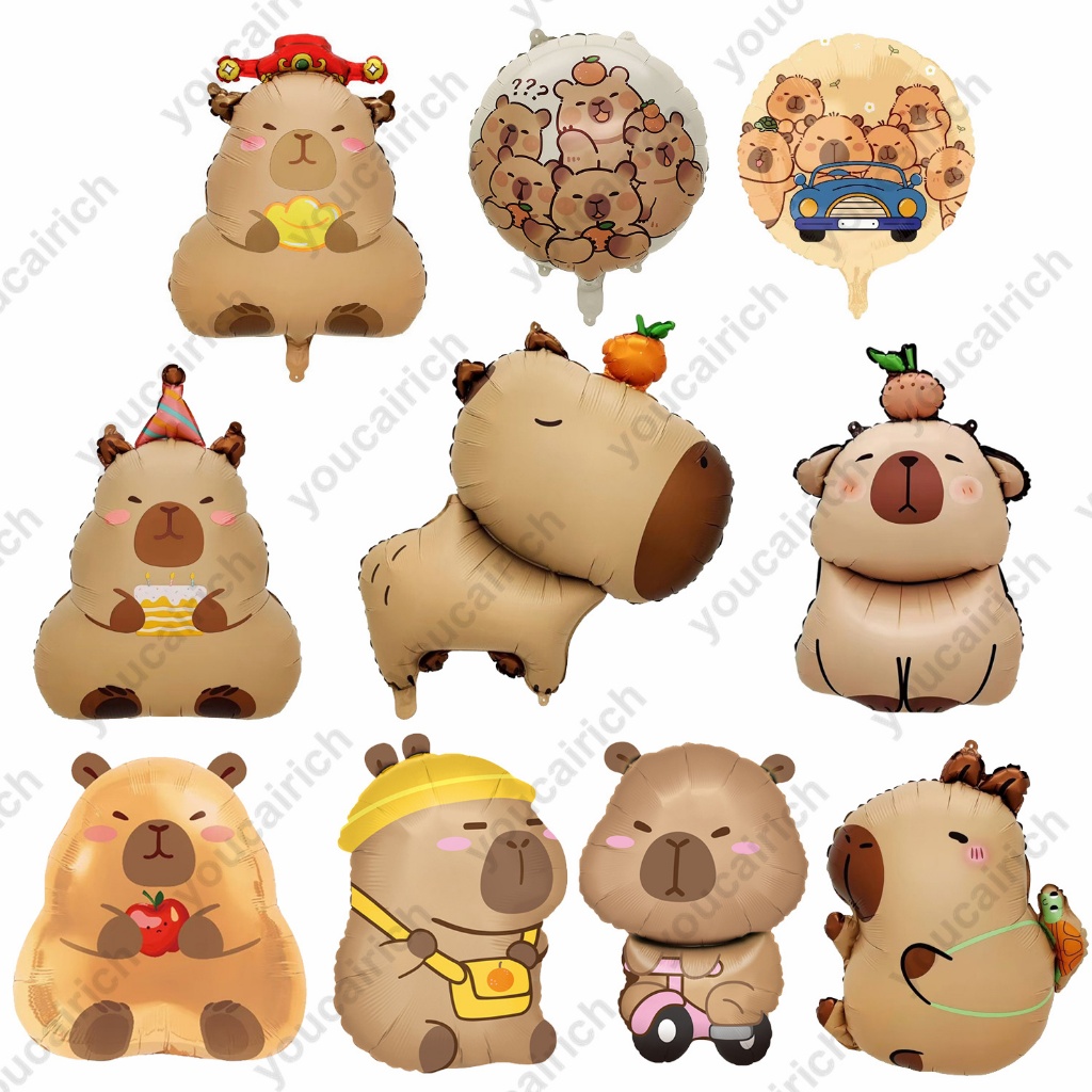 Capybara Birthday Party Decorations Capybara Aluminum Foil Balloon ...