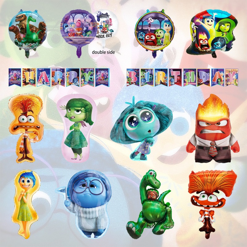 Inside Out Balloon Joy,Sadness,Anger,Disgust,Fear Human Figure Aluminum ...