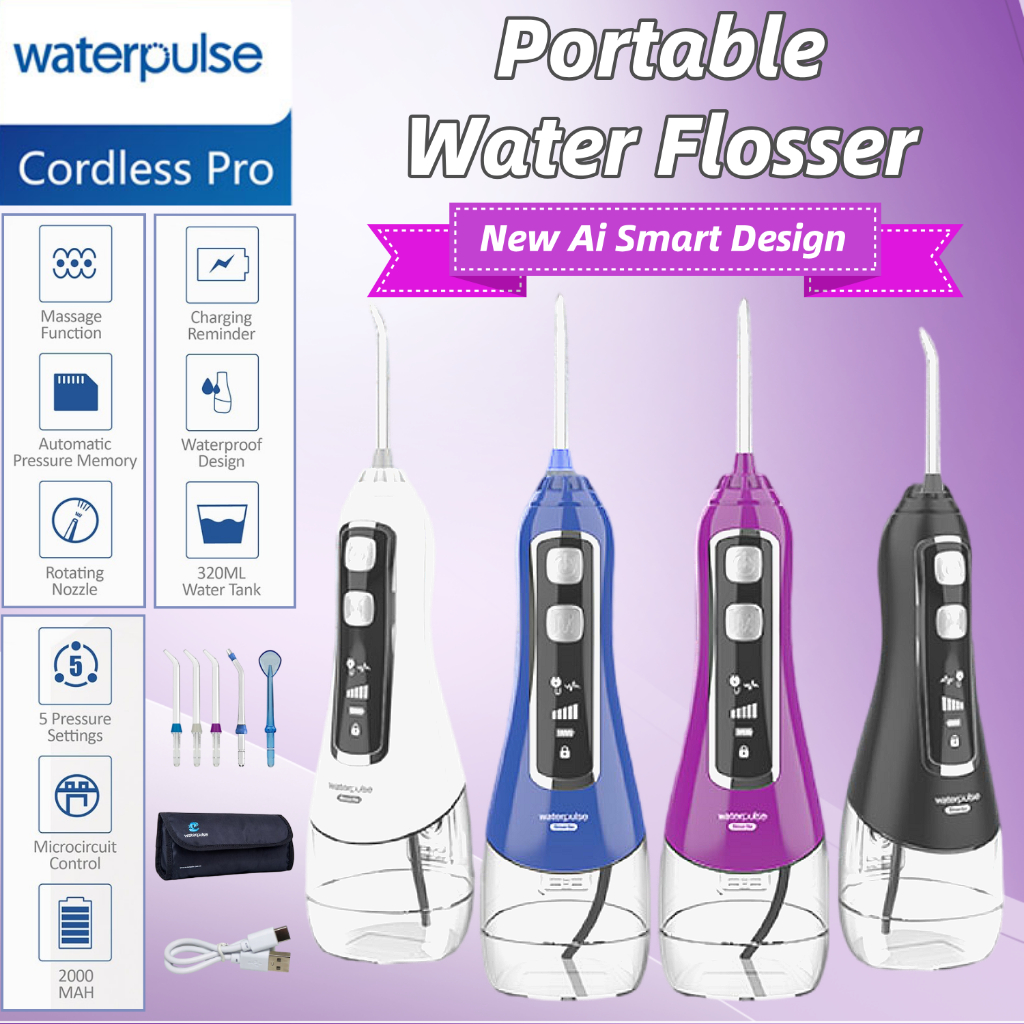 NEW 100%Offical Waterpulse Ai Memory Water Flosser for Teeth Cordless ...