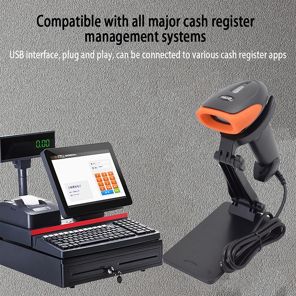 Handheld 2D Barcode Scanner with Stand USB Wired 2.4G Bluetooth ...