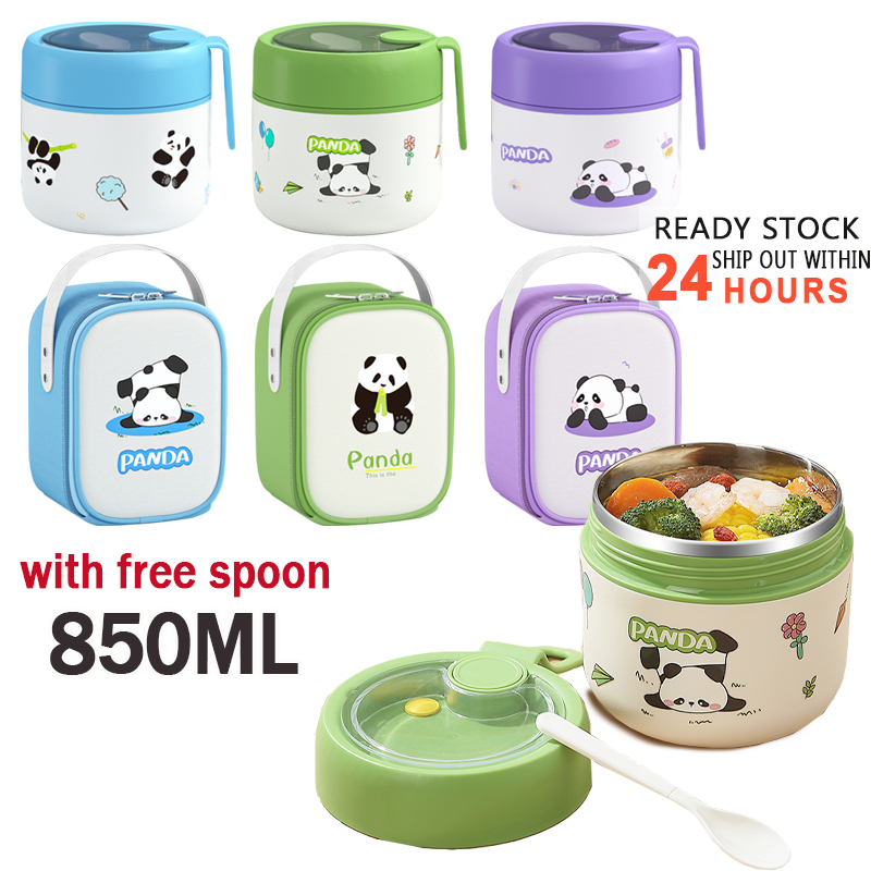 850ML Panda Thermos Flask Soup Container Porridge Warmer Food Container ...