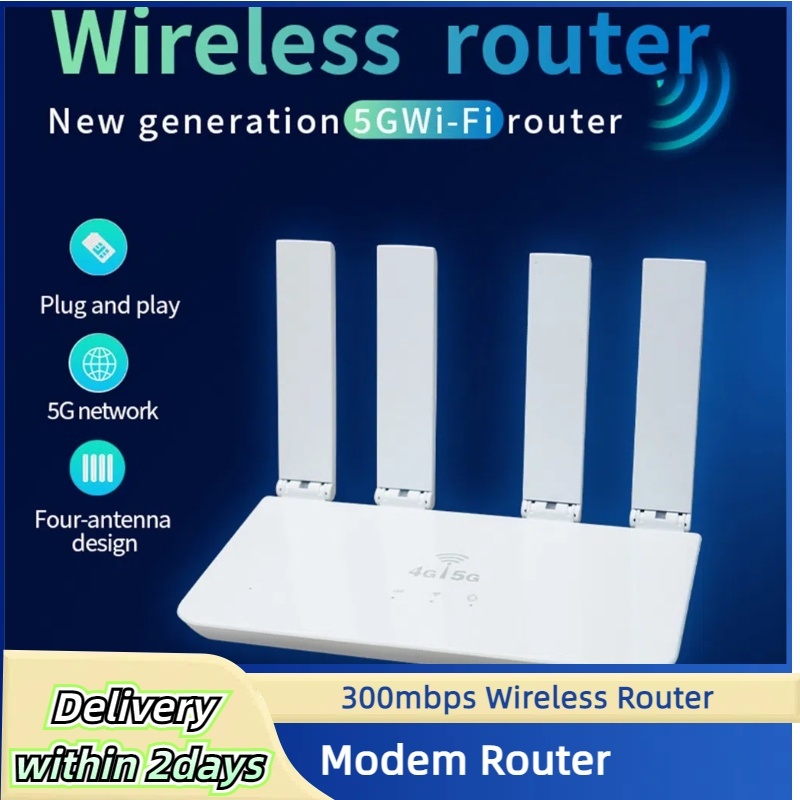 4G/5G LTE WiFi Router WiFi6 Wireless Router 300Mbps 4 Foldable Antenna ...