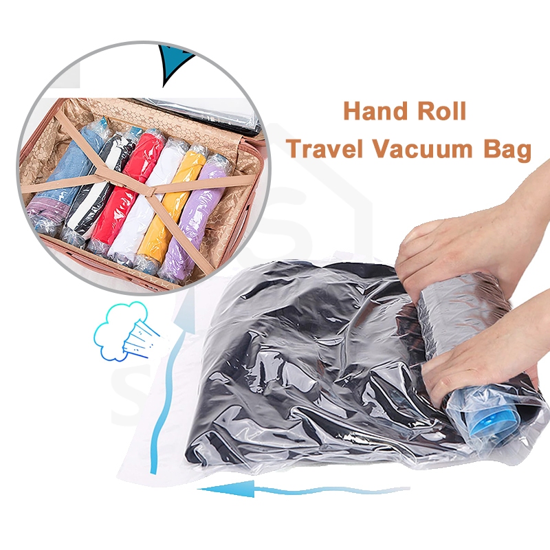 Hand Roll Travel Compression Bags, Travel Essentials, Vacuum Storage ...