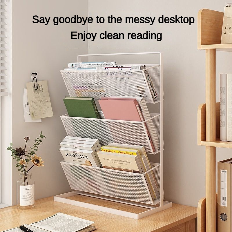 Bookshelf Desktop Book Storage Rack Material Display Rack the Newspaper ...