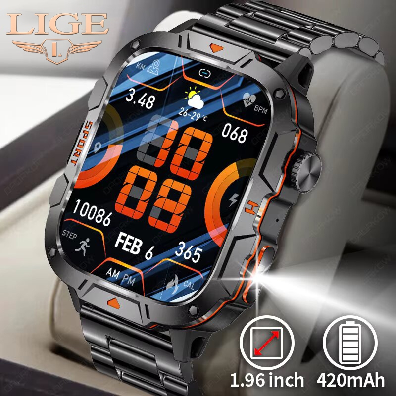 LIGE Smart Watch Original Men Sports Waterproof Health Monitor | Shopee ...
