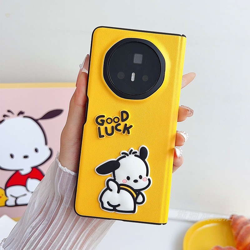 Cute Dog Case for Honor Magic V3 Fold Cartoon Cover Luxury PU Leather ...