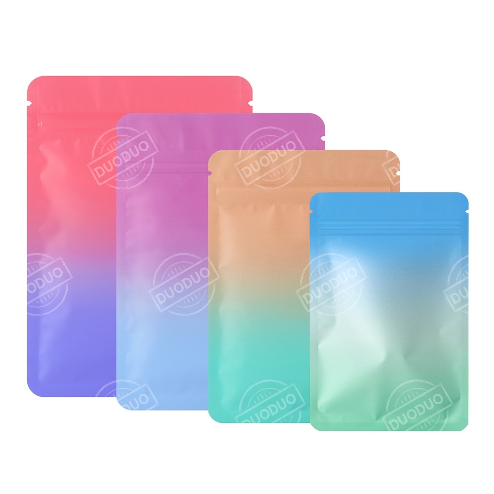 50pcs Gradient Color Matte Foil Flat Pouch with Sealing Jewelry Bag ...
