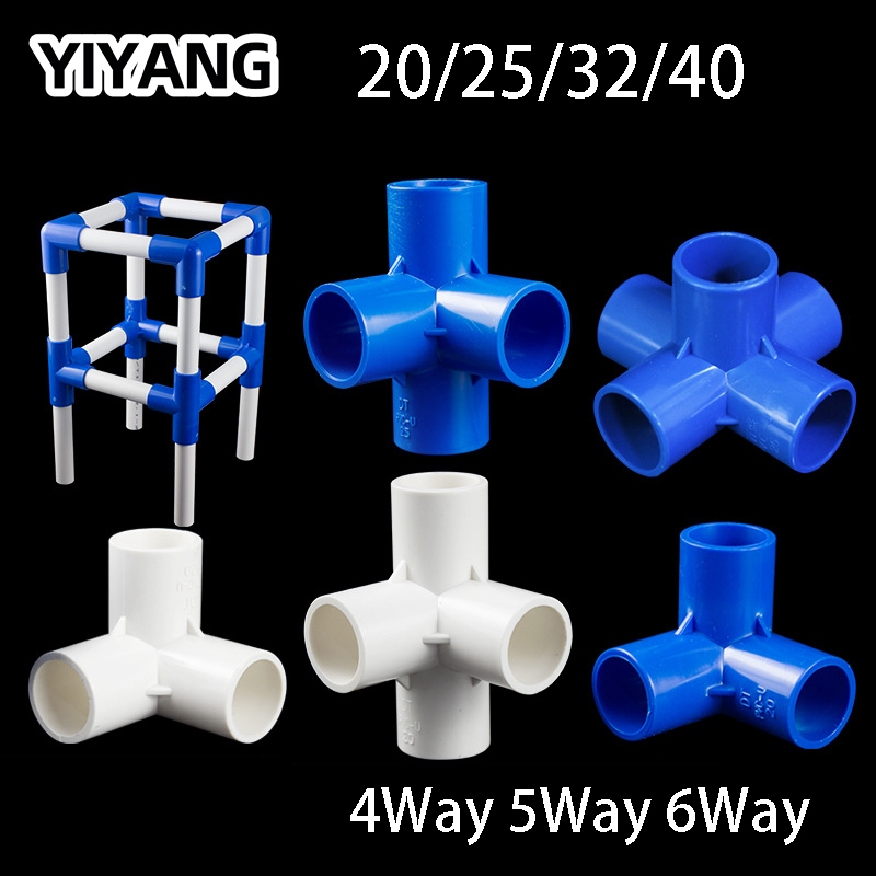 PVC Fitting Grey/White/Blue Pipe Joint Connector /Conduit/PVC 4 Way 5 Way 6 Way | Shopee Singapore