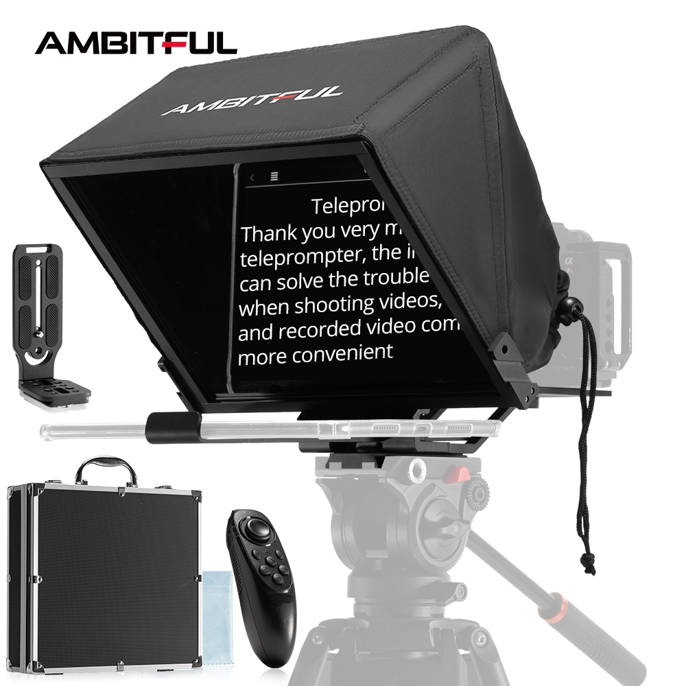 Ambitful T14 Mobile Phone DSLR Teleprompter Big Screen Prompter ...