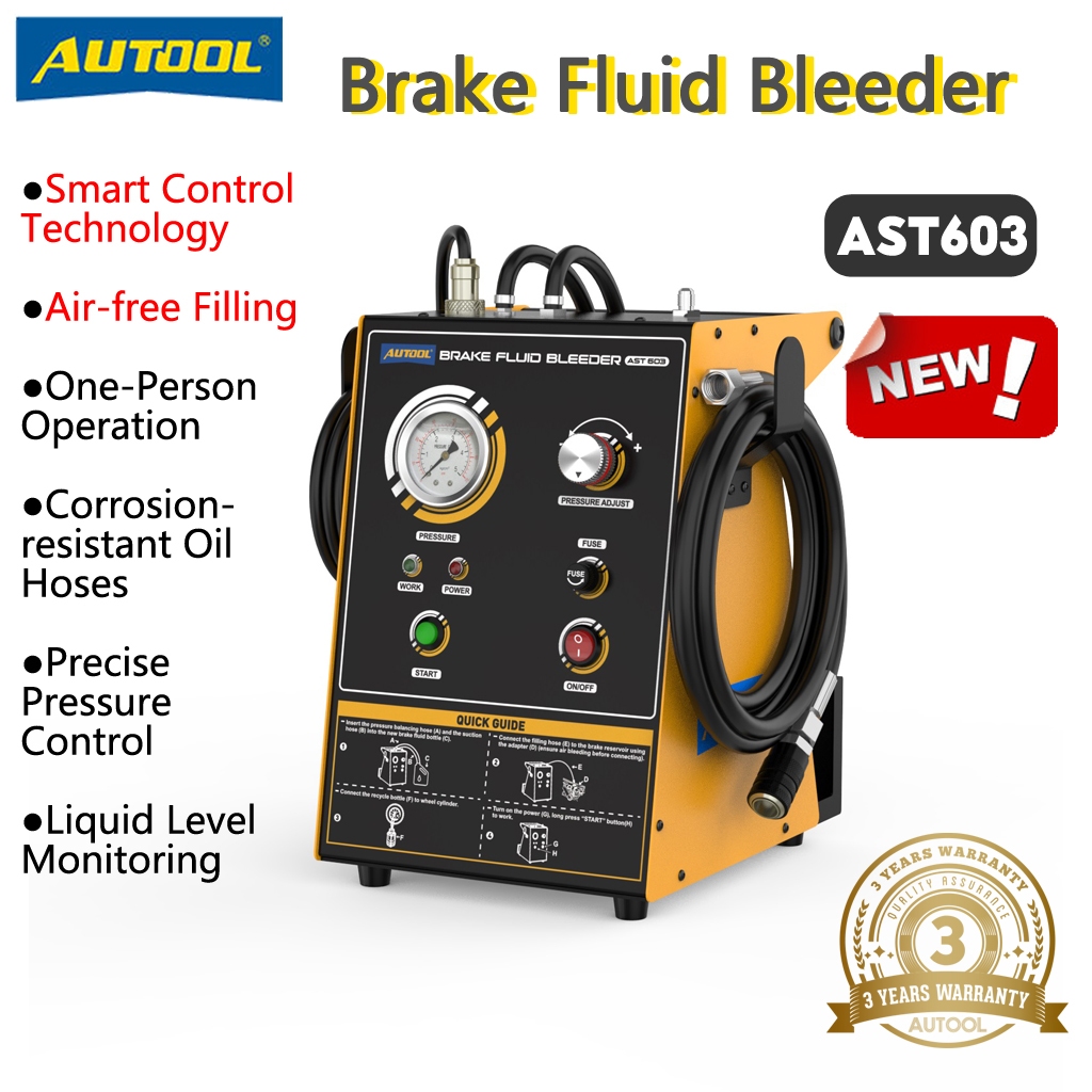 AUTOOL AST603 Brake Fluid Bleeder Brake Oil Exchanger 110V/220V Smart ...