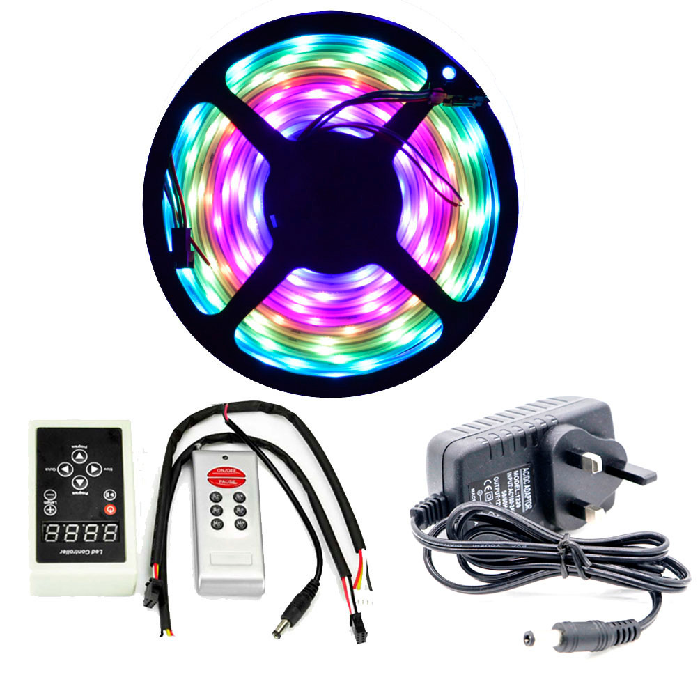5M 10M LED Light Strip 5050 RGB Running Lighting WS 2811 IC Waterproof ...