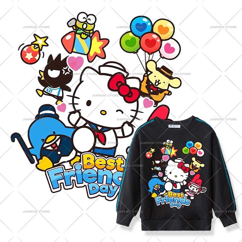 Hello Kitty Cinnamoroll Iron on Patches Sanrio Family Heat Transfers ...