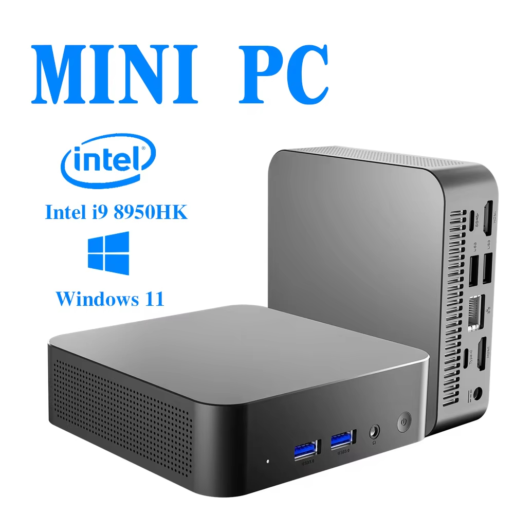 Mini PC Intel Core i9 8950HK Windows 11 16GB Pocket Computer Type-C 4K ...