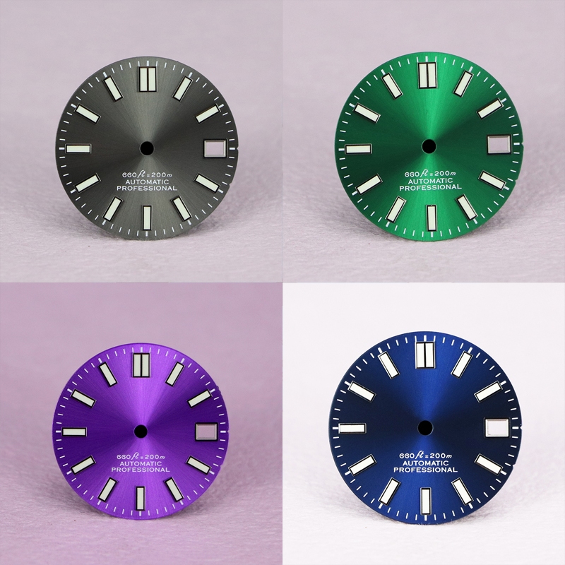 28.5mm Watch DIAL NH35 DIAL Modified Double Index Blue Luminous DIAL ...