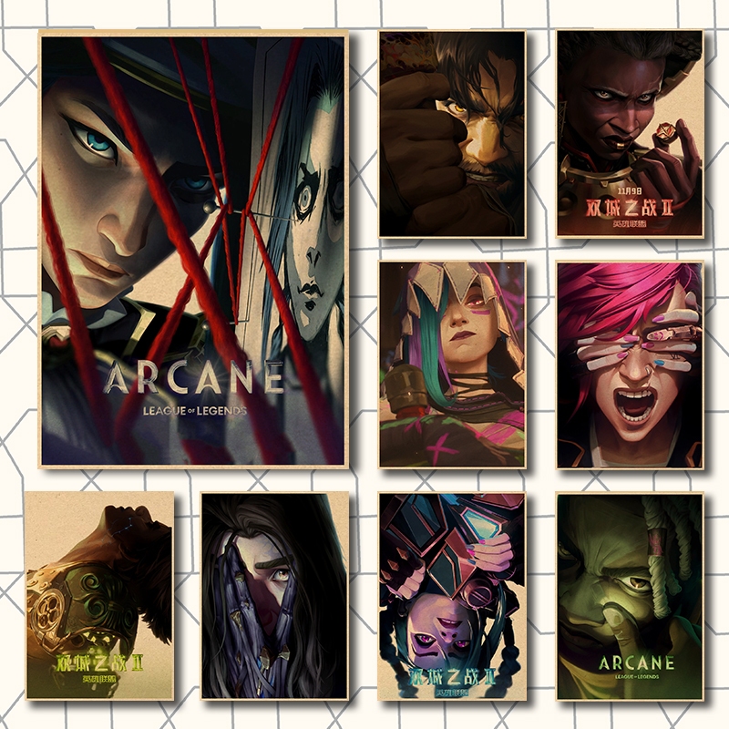 ARCANE Posters Anime Posters Retro Kraft Paper Poster Painting Wall ...