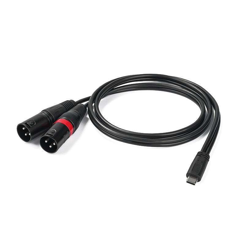 USB C to Dual XLR Audio Cable, Type C to XLR Male Output Stereo Cord ...