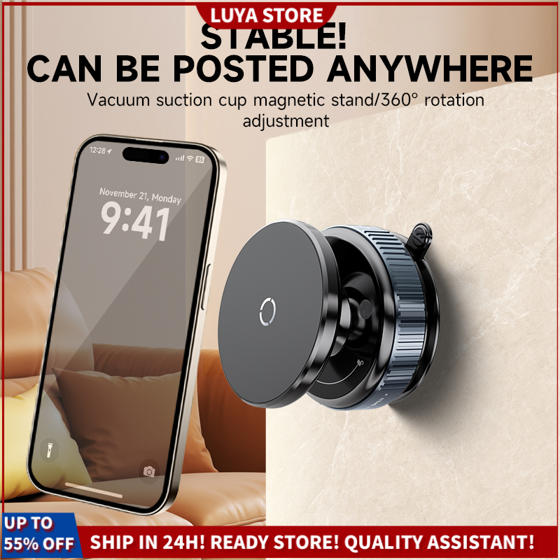 【IN STOCK】360° Rotatable Strong Magnetic Home Phone Holder Phone Stand ...