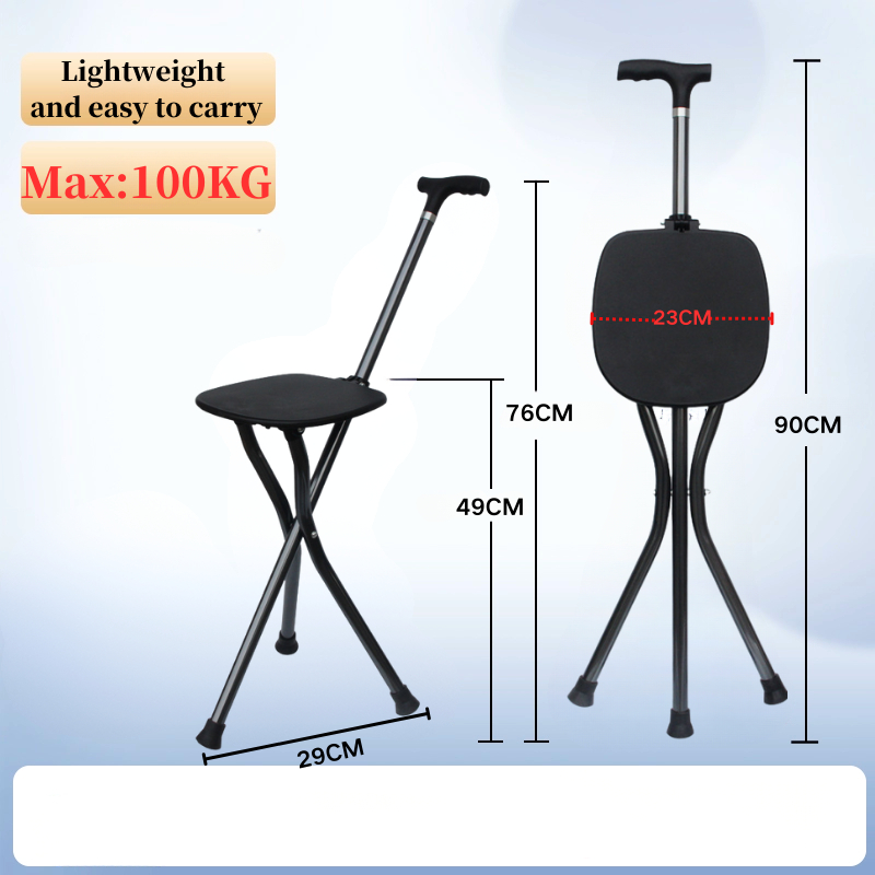 Elderly Walking Stick with Seat Walking Aids Folding Seat Cane Walking ...