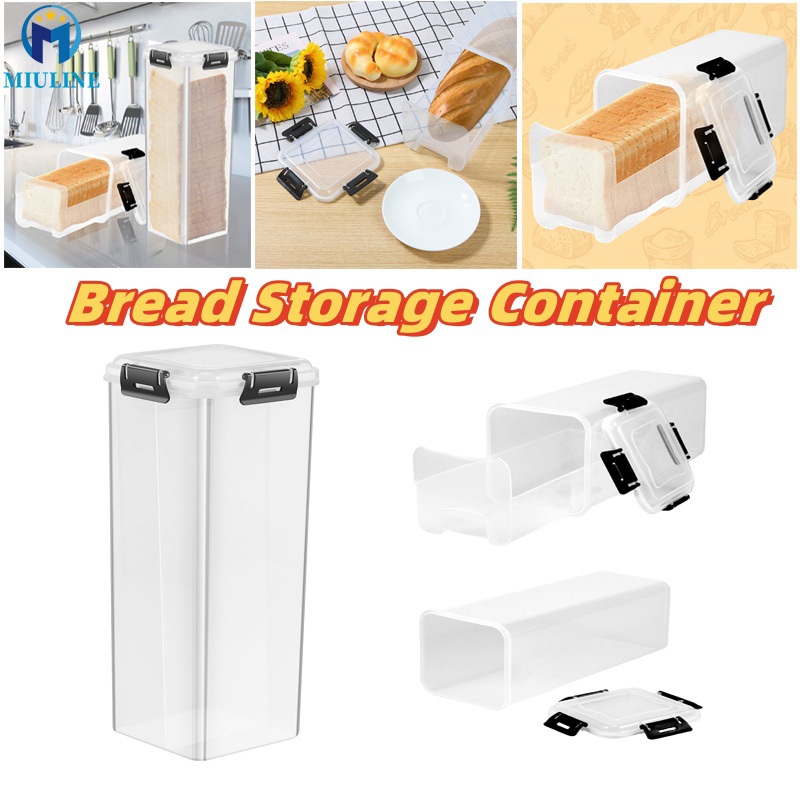 Bread Storage Container Loaf Bread Keeper with/without Tray Bread Box ...