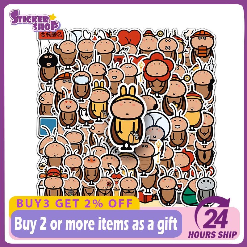 50PCS Funny Cockroach MEME Stickers DIY Laptop Guitar Luggage Phone ...