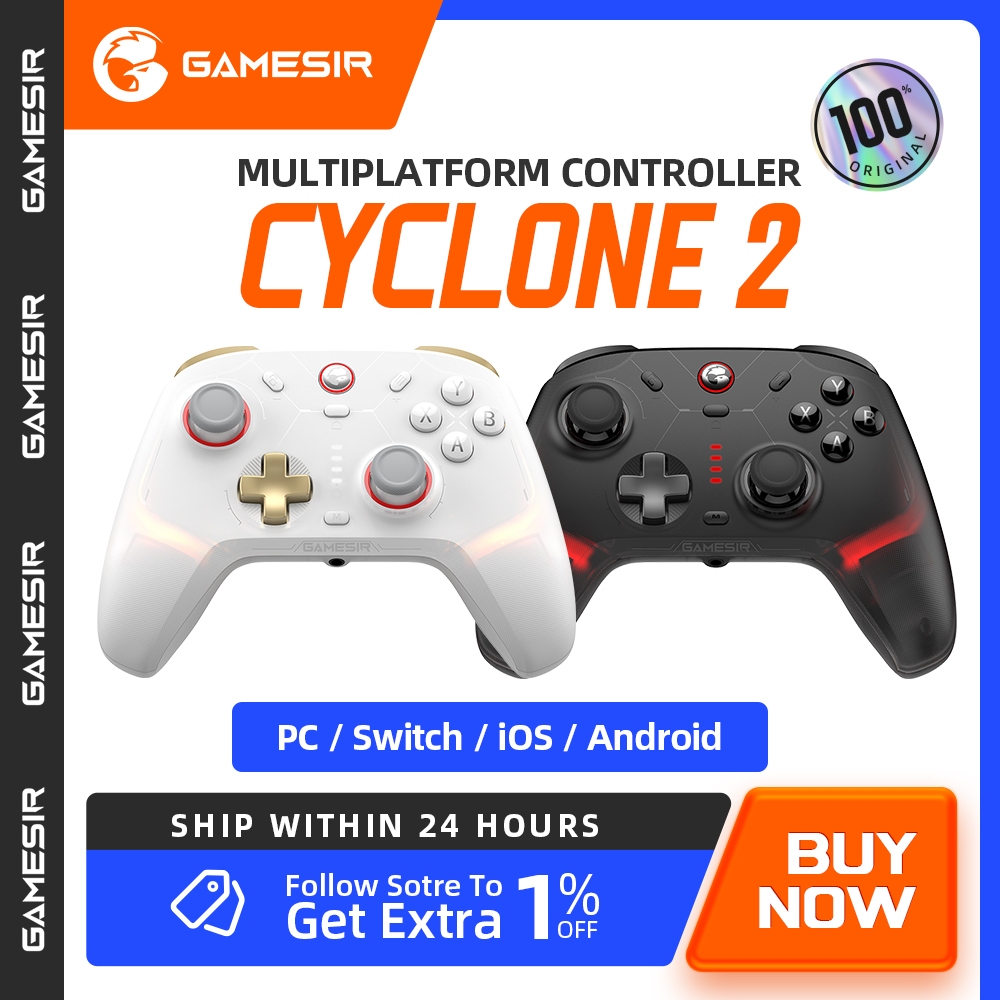 Gamesir- Cyclone 2 Wireless Controller with Hall Effect, Optional Base ...