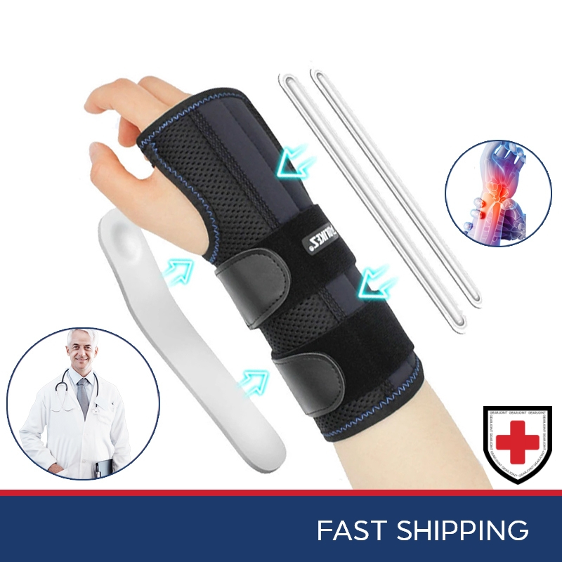 Wrist Brace with Splints for Hand Carpal Tunnel, Adjustable Day Night ...