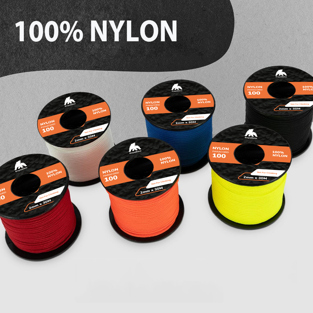 【100% Nylon】Paracord 2mm 30m with 1-Strand Cord Type I Parachute Cord ...