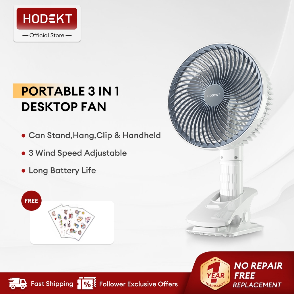HODEKT 3 in 1 kipas mini USB Table Fan Rechargeable Portable Fan 360 ...