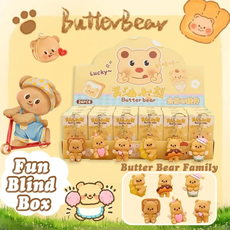 6/12/24pcs Butter bear Capybara labubu Blind Box Toys Figurines Handy ...