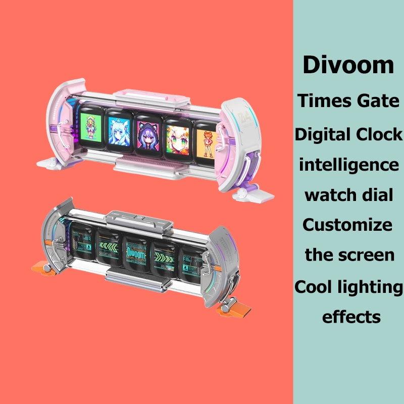 Divoom Times Gate Cute Gaming Digital Clock Informative Display Social ...