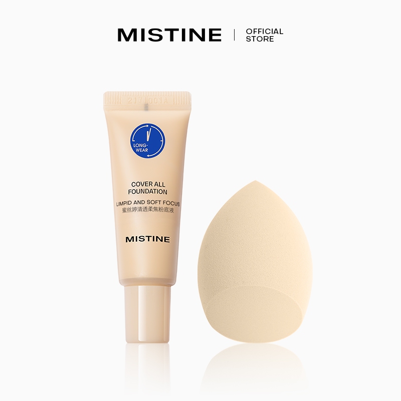 MISTINE Liquid Foundation Oil Control Skin Care Base Makeup Foundation Sample 5g*1+egg*1 ...