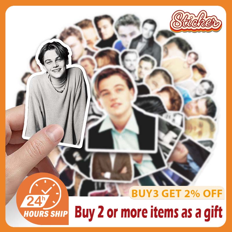 50Pcs Leonardo DiCaprio Movie Star Actor Stickers DIY Phone Guitar ...