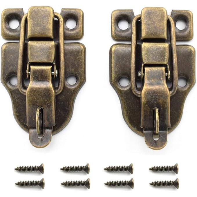 2pcs Retro Bronze Style Box Toggle Latch Antique Metal Duckbilled Hasp ...