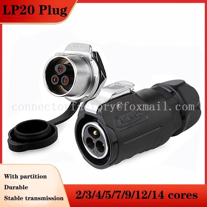 Cnlinko industrial waterproof aviation plug 3-core 4-core 12 hole Lingke LP20 with barrier male ...