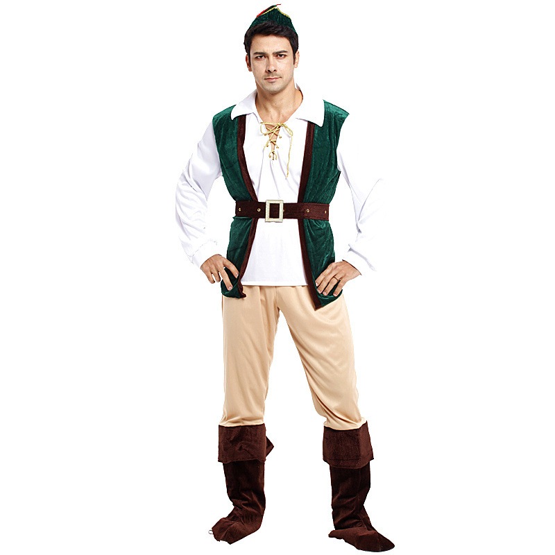 Robin Hood Costume for Man Huntsman Hood Costumes Green Deluxe Cosplay ...