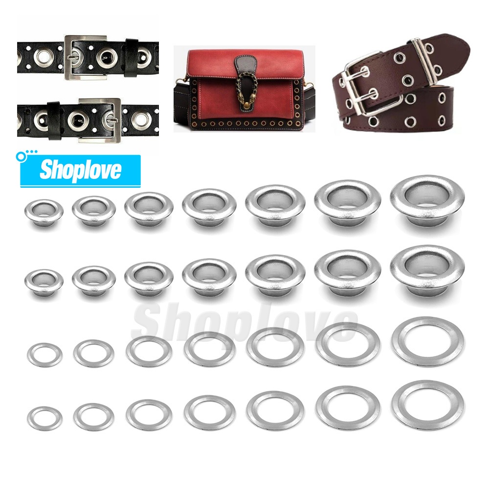 100Pcs Hole Metal Eyelets Grommets Silver Color With Washer For Diy ...