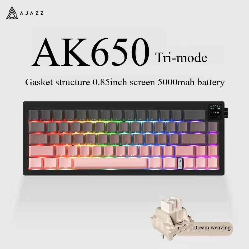 AJAZZ AK650 3mode Wireless and Wired Mechanical Keyboard Display ...
