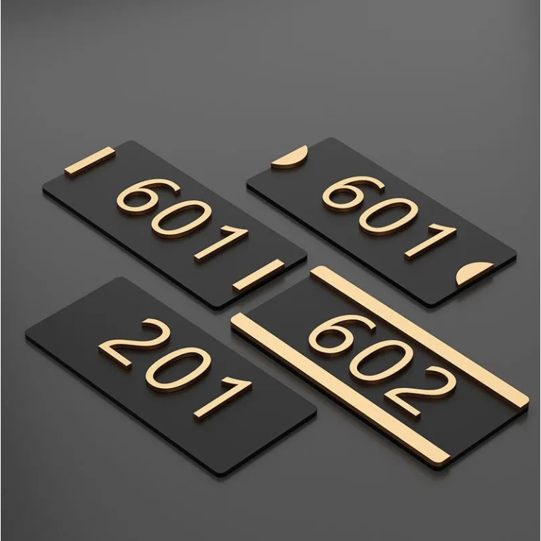 ** House Unit Number * Number Plate House Number Plate Acrylic Gold ...