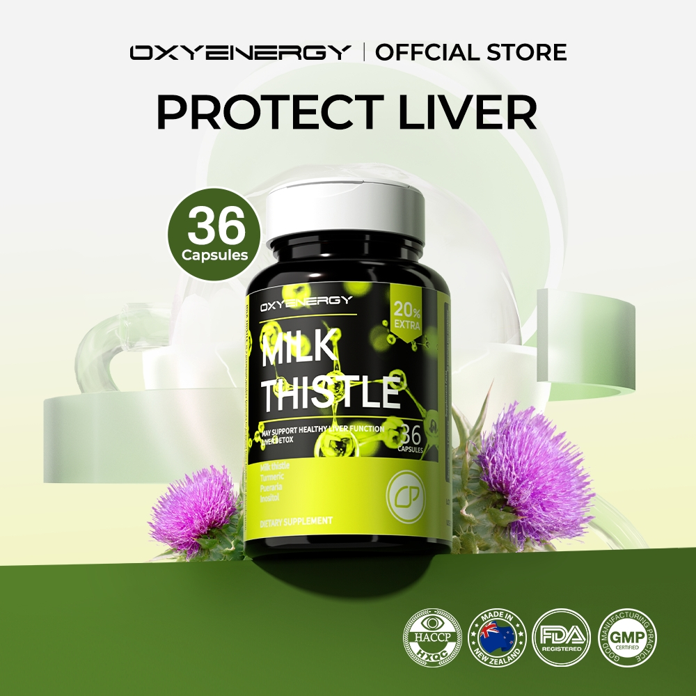 Oxyenergy Milk Thistle Capsules HALAL Detoxing Liver Cleanser Liver ...