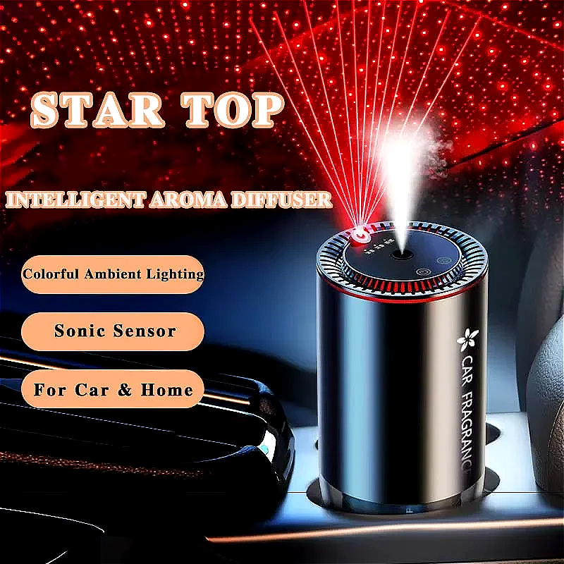Smart AI Car Air Freshener with Star Projector Car Aromatherapy Machine ...